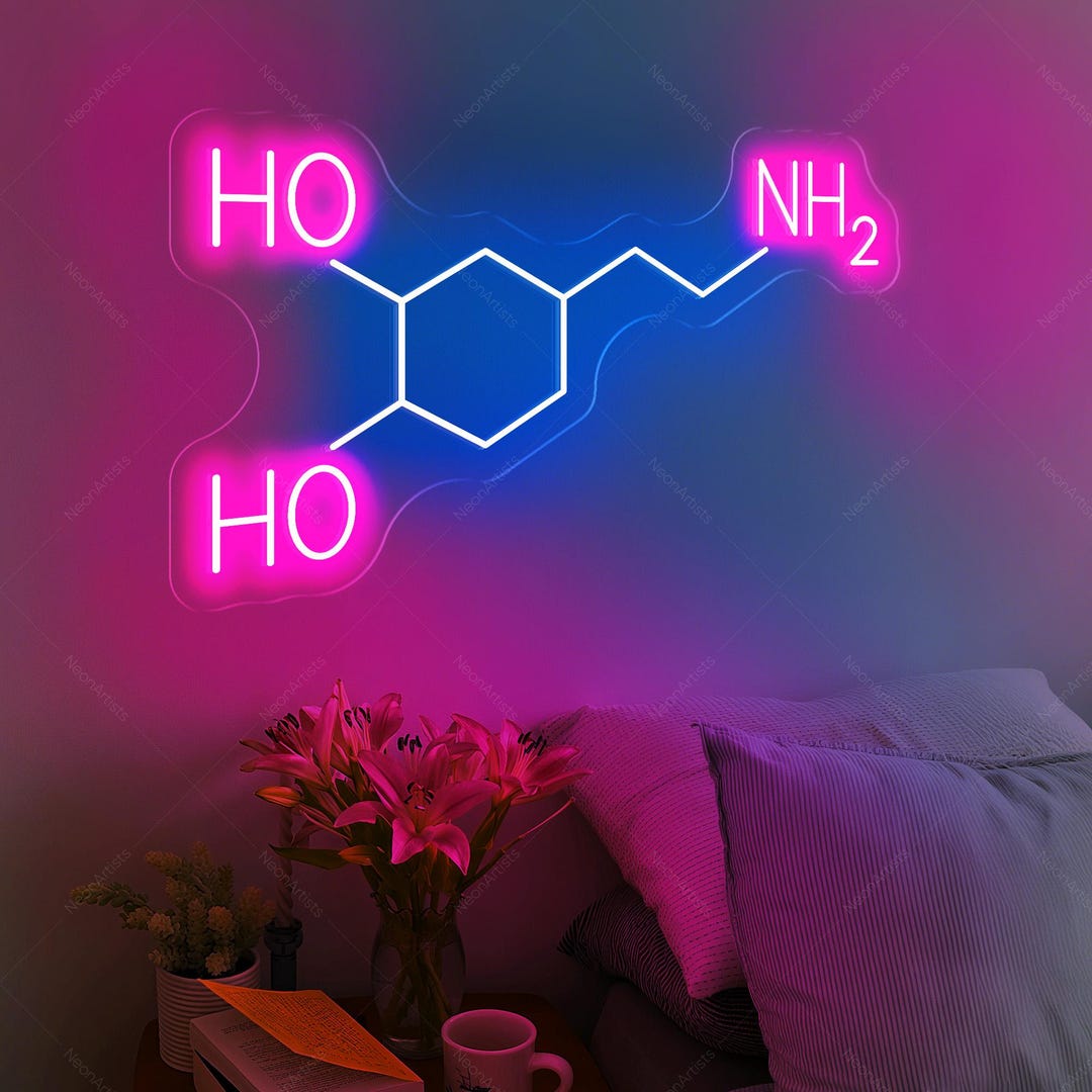 Dopamine Molecule Neon Sign,handmade LED Bedroom Light,dopamine Led ...