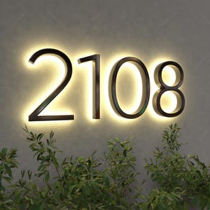 LED House Number,backlit House Number,door Numbers Sign, Light up House ...