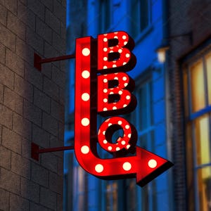 BBQ Sign,rustic Metal Letter ,custom Marquee Logo Signs,business Sign ...