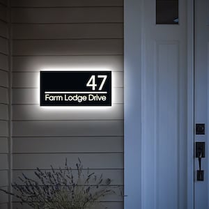 LED Backlit House Number Sign,modern House Number Sign,light up House ...
