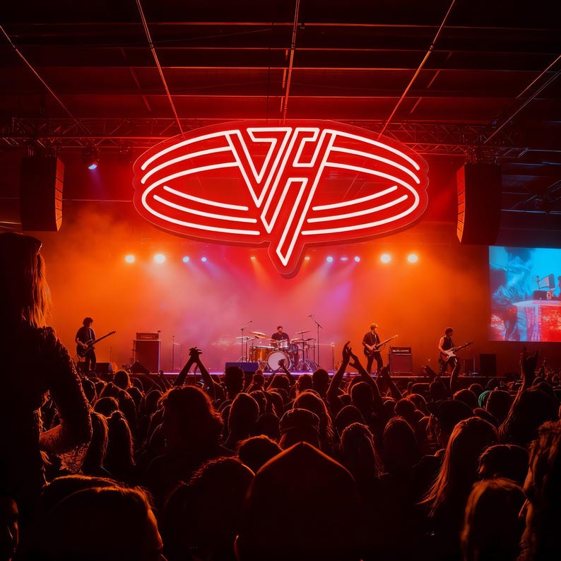 Red Color Van Halen Neon Sign, VAN HALEN Led Sign, Music Studio Decor ...