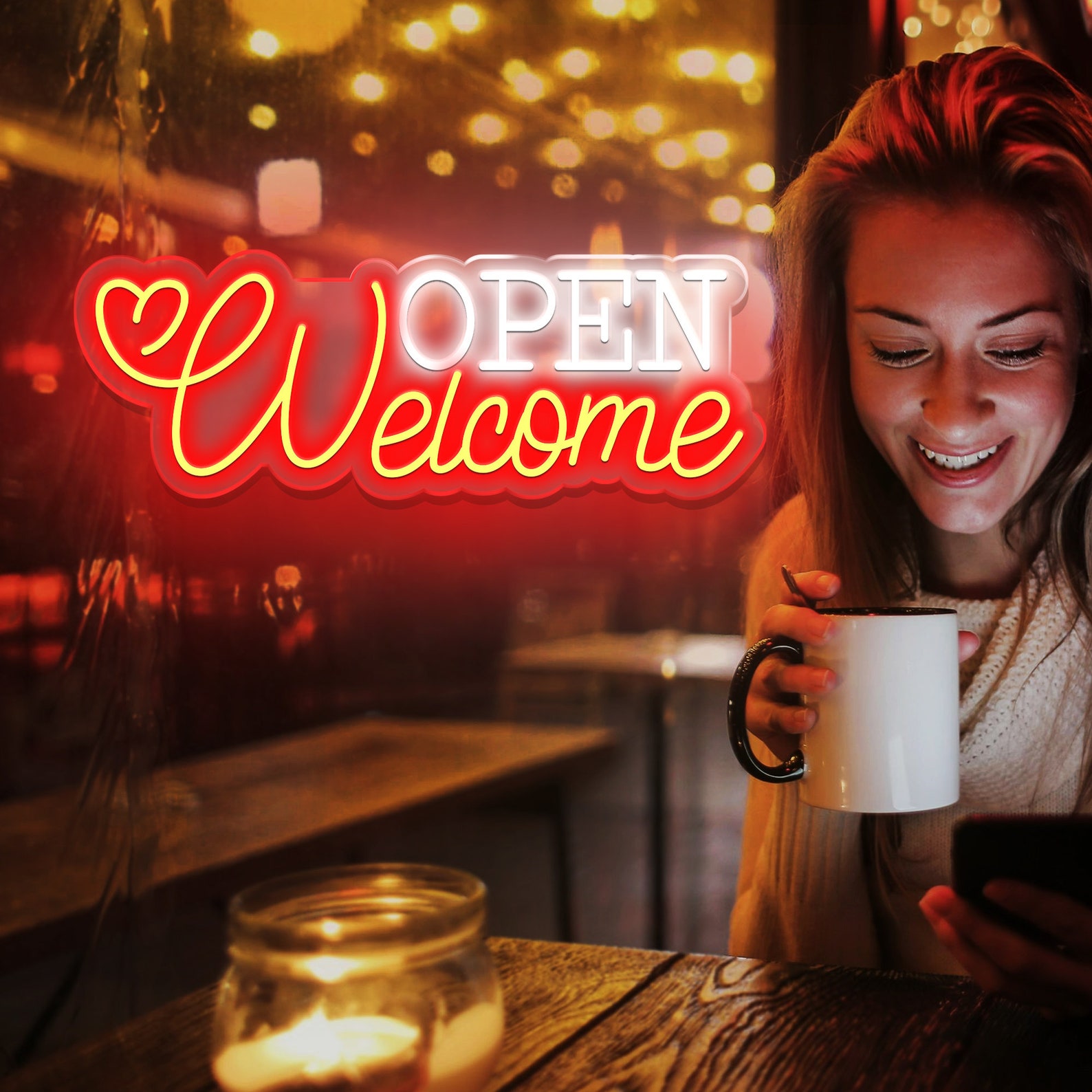 Open Welcome Neon Sign,open Welcome Neon Light, Custom Neon Open Sign ...