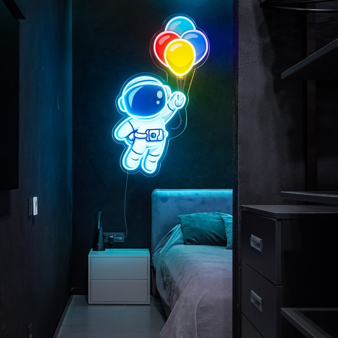 Astronaut Neon Sign, UV Neon Sign,custom UV Printing Neon Sign,gaming ...