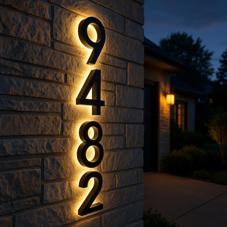 LED House Number,backlit House Number,door Numbers Sign, Light up House ...