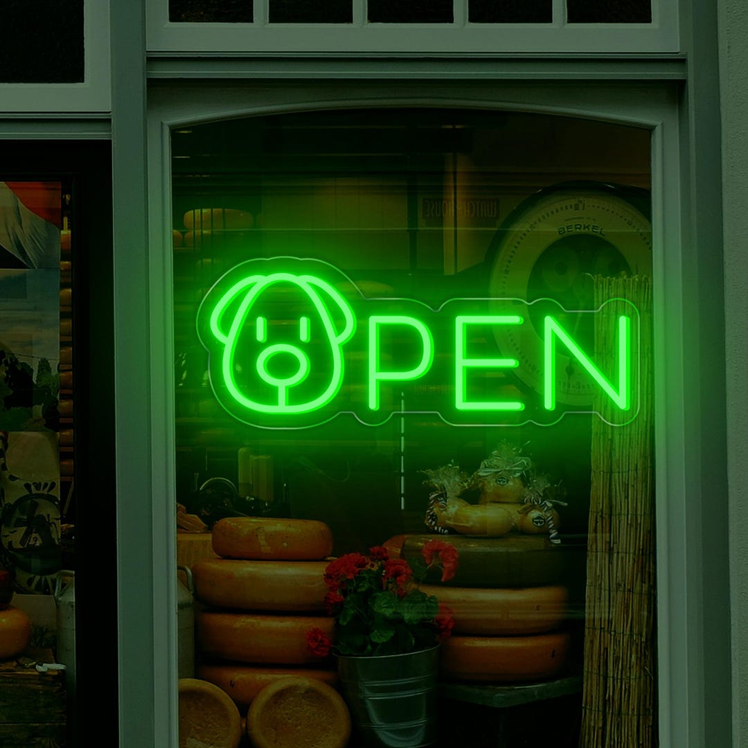 Pet Open Neon Led Sign | Open Neon Sign | Business Open Light | Open ...