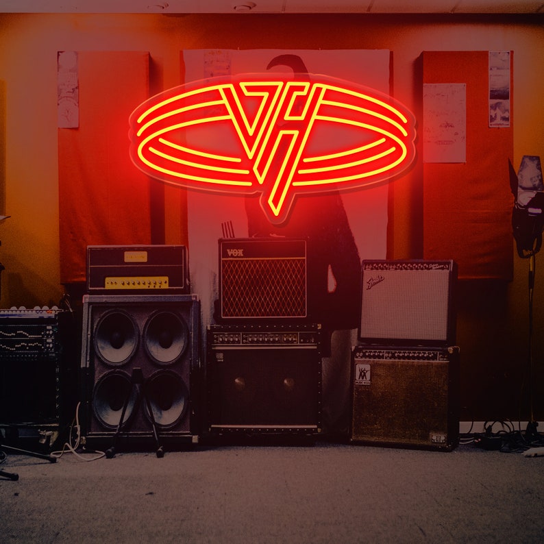 Red Color Van Halen Neon Sign, VAN HALEN Led Sign, Music Studio Decor ...