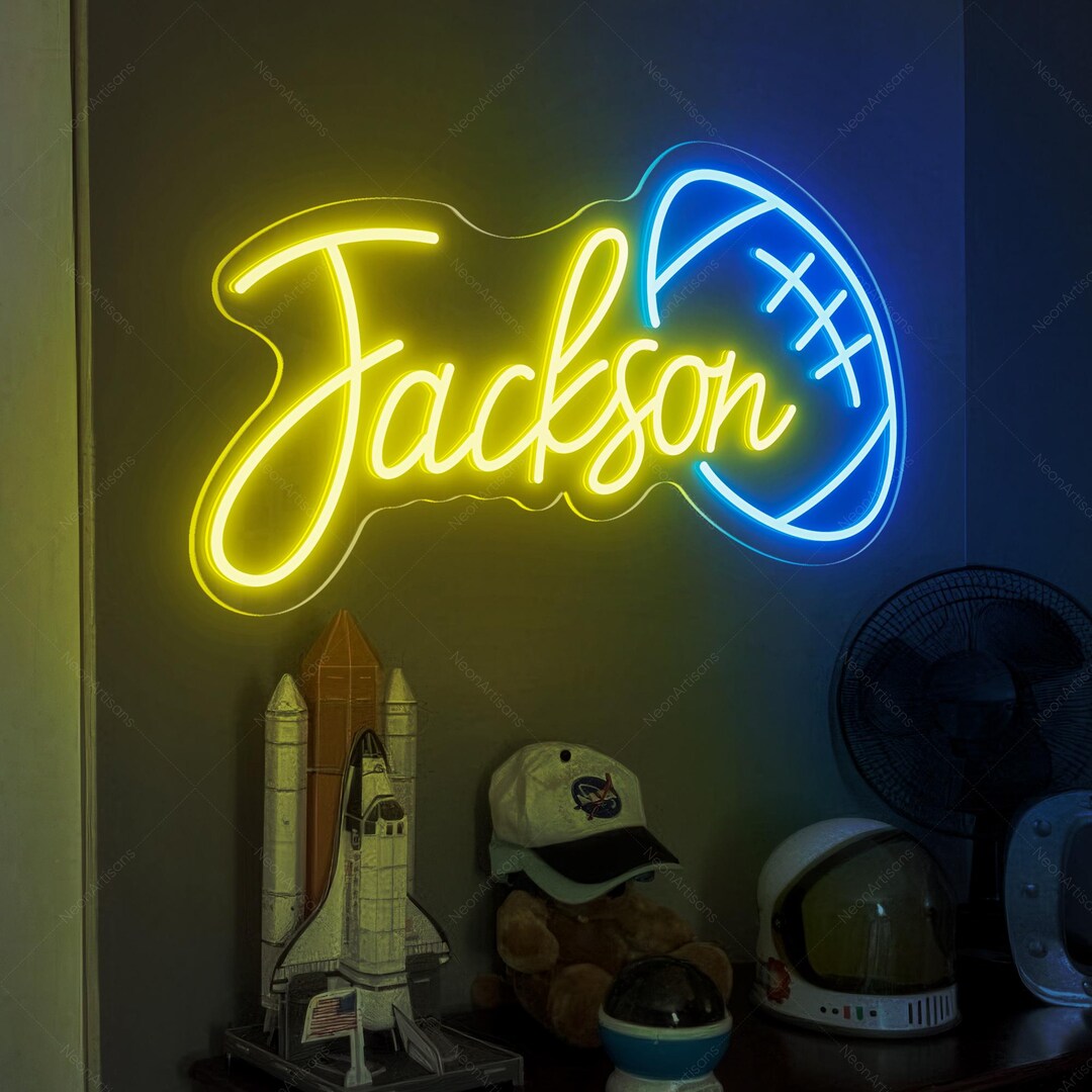 Custom Rugby Name Neon Sign, Football Neon Sign, Nursery Decor, Gift ...
