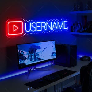 Custom Youtube Neon Sign, Youtuber Name Neon Sign, Custom Youtube Sign ...