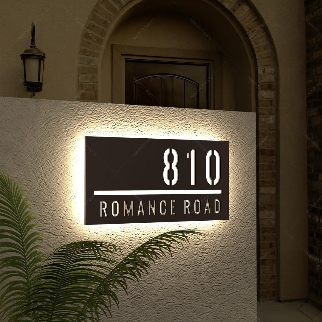 Modern House Number Sign|custom Door Signs | Unique Laser Cut Numbers ...