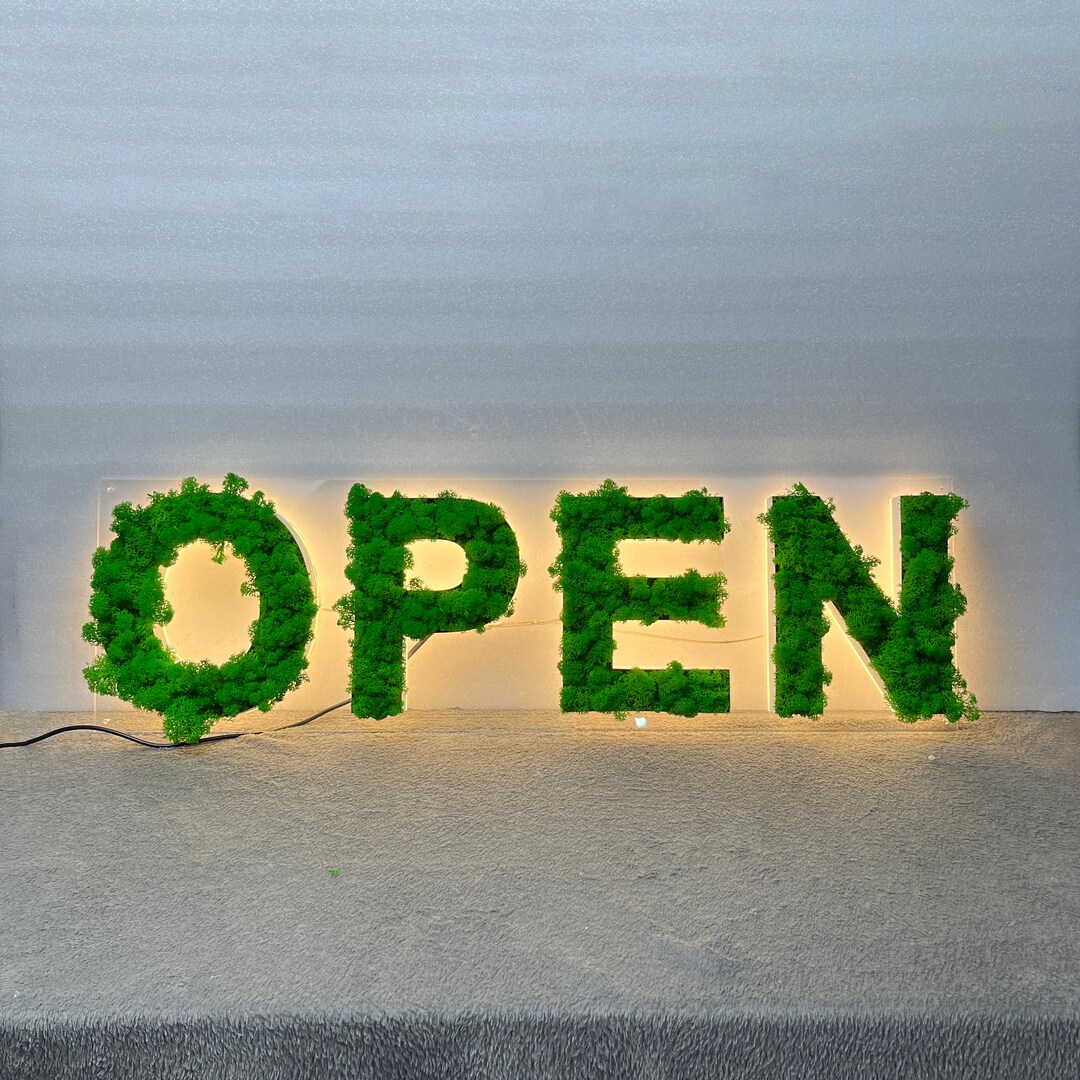 Moss Lettercustom Moss Logocustom Moss Signcustom Green Wall Logo wall ...