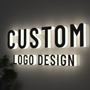 Custom 3D Metal Backlit Sign,sign for Business,halo Illuminated 3D Logo ...