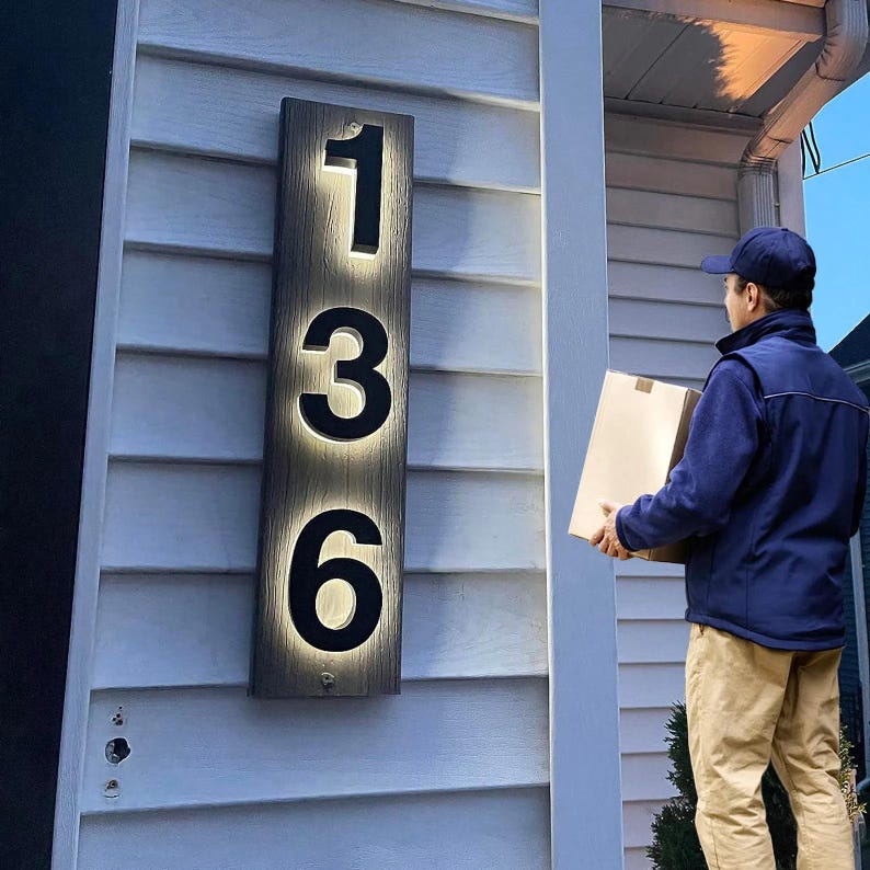Solar House Number,personalized House Number, Light up Address Sign ...