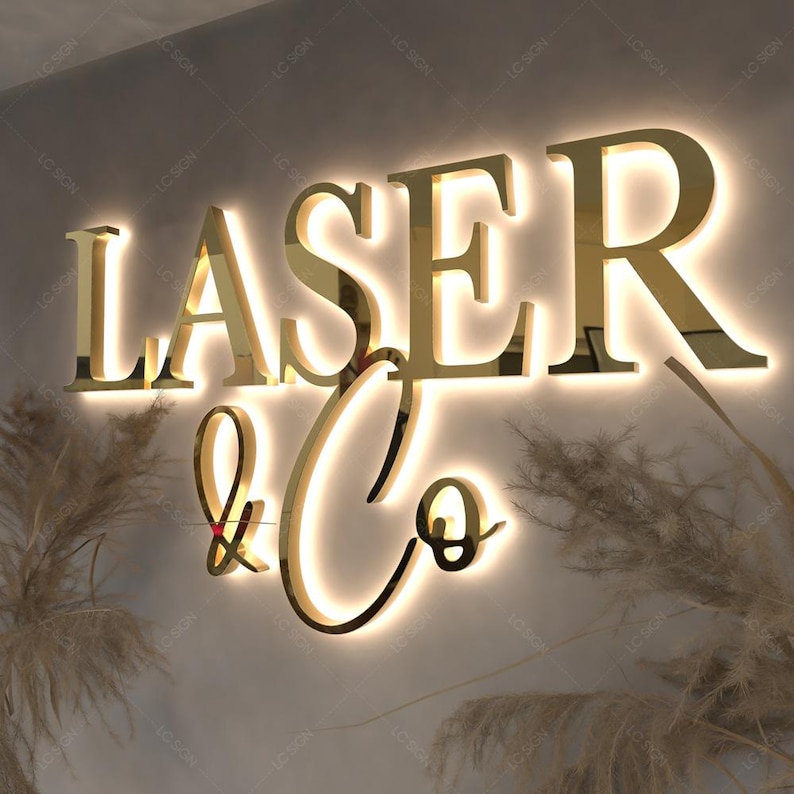 Business Sign,backlit Sign, Custom 3D Metal Backlit Sign,personalized ...