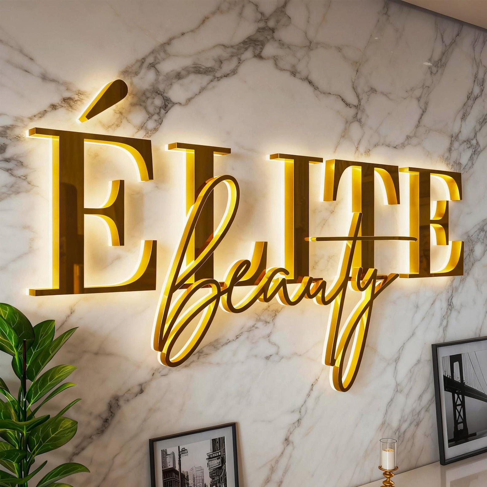 Custom 3D Metal Backlit Sign,sign for Business,halo Illuminated 3D Logo ...