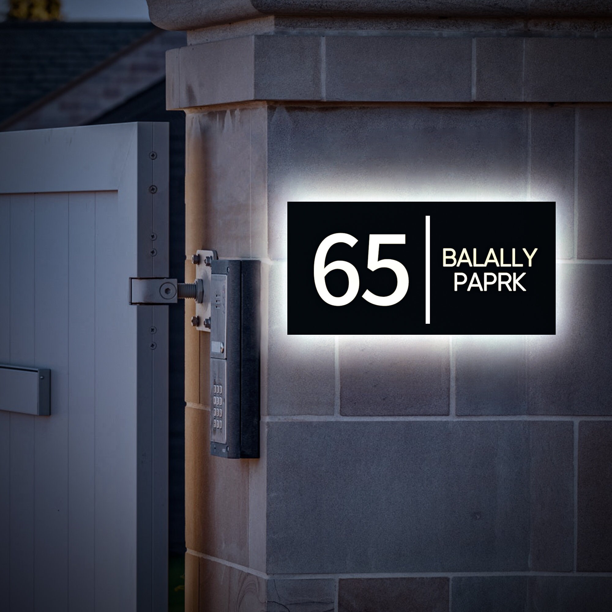 Custom Address Plaque,address Sign,illuminated Number Lightbox,light up ...