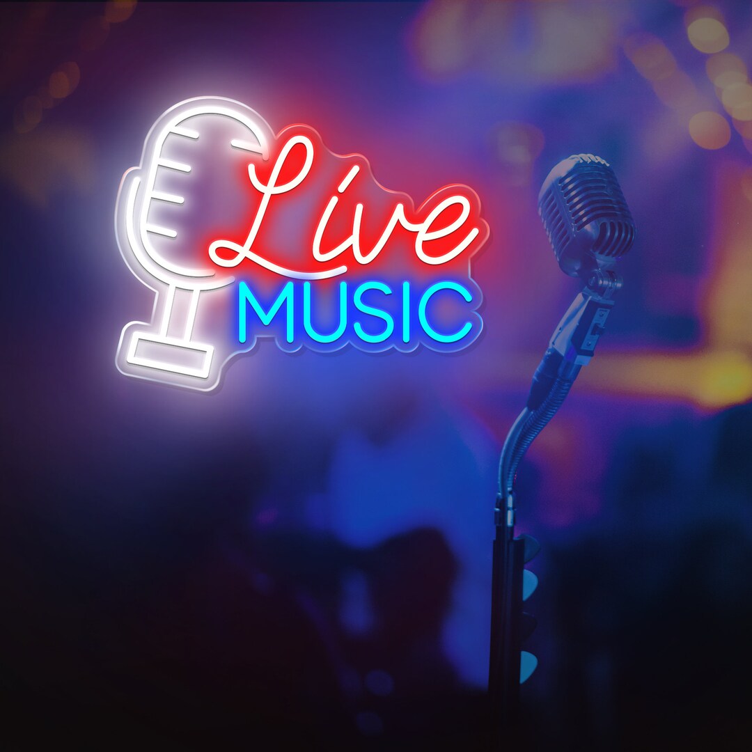 LIVE MUSIC Custom LED Neon Sign Personalized Neon Light up Sign Bar ...