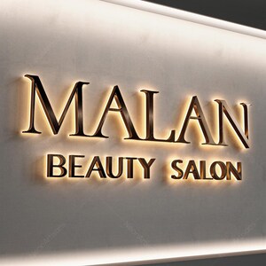 Wall Sign,luxury Logo Salon Sign,custom Business Sign for Beauty Salon ...