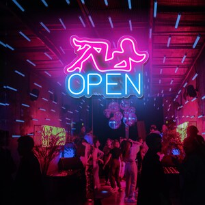 Open Neon Sign Lady Neon Signs for Wall Decor Open Neon Wall Sign Light ...