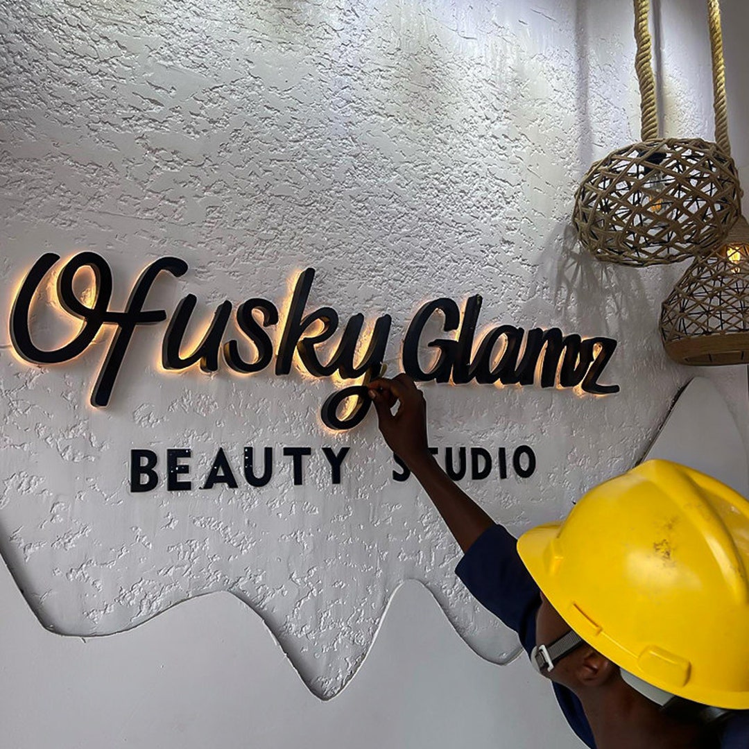 Custom 3D Metal Backlit Sign,sign for Business,halo Illuminated 3D Logo ...