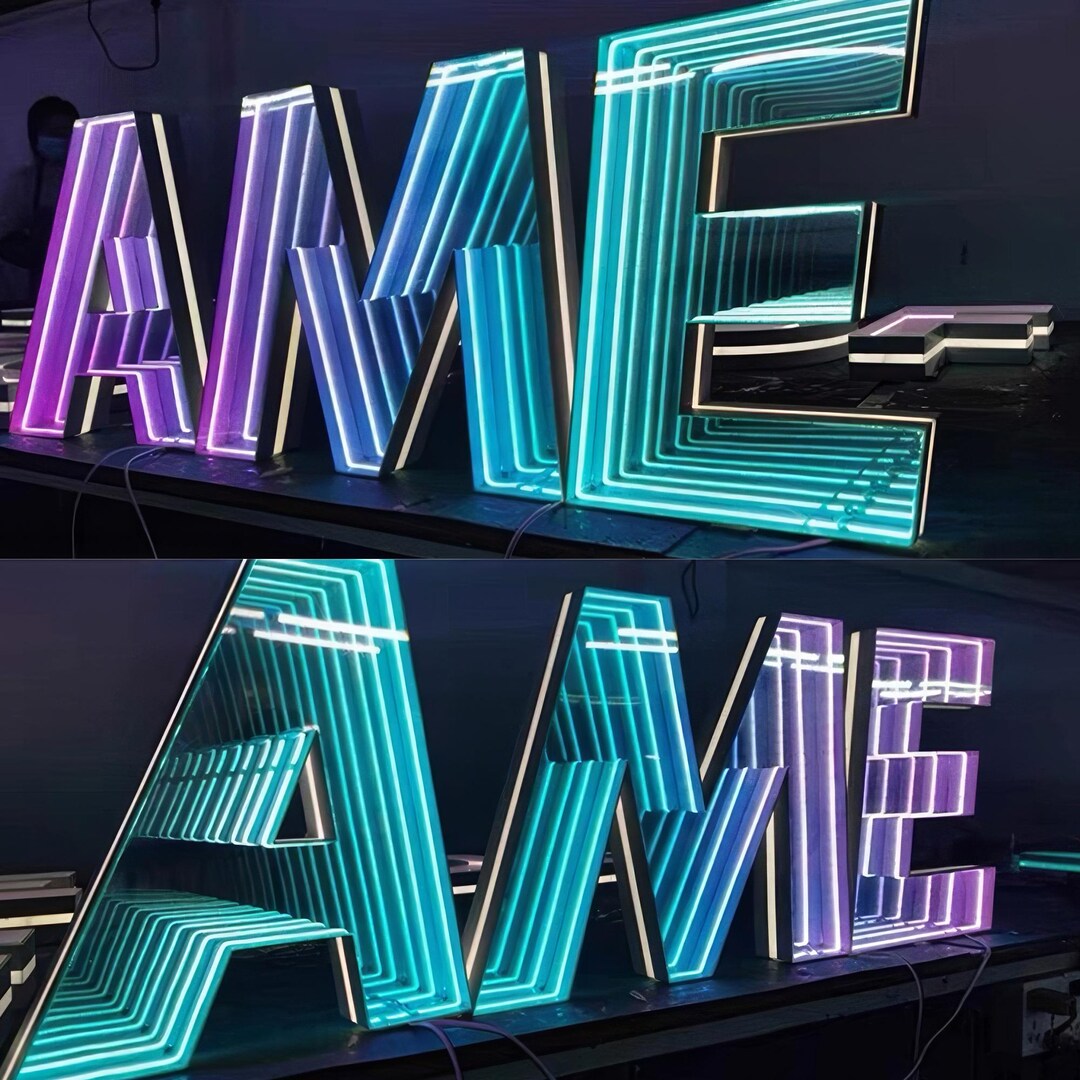 Light up Letter|infinity LED 3D Infinity Mirror Neon for Musical Decor ...