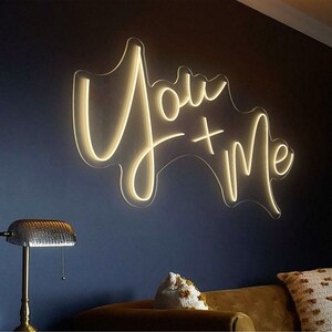 You+me Neon Sign, Custom Neon Sign , Wedding Neon Sign,you and Me Neon ...