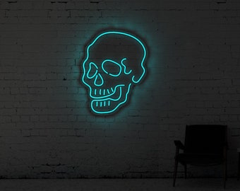 Neon Skull Sign - Etsy