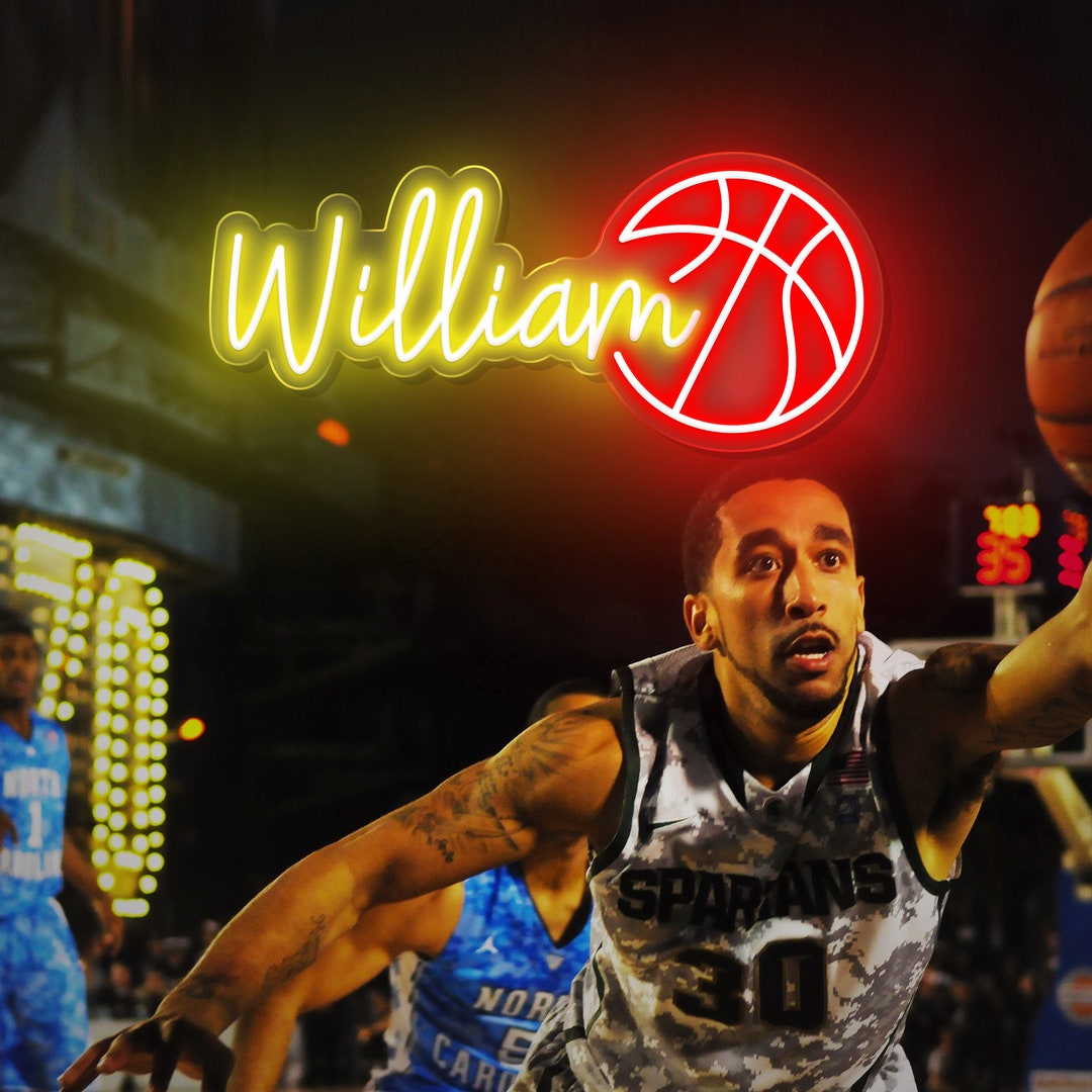 Custom Basketball Neon Sign, Neon Name Sign, Personalized Basketball ...