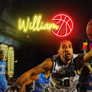 Custom Basketball Neon Sign, Neon Name Sign, Personalized Basketball ...