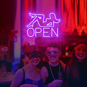 Open Neon Sign Lady Neon Signs for Wall Decor Open Neon Wall Sign Light ...