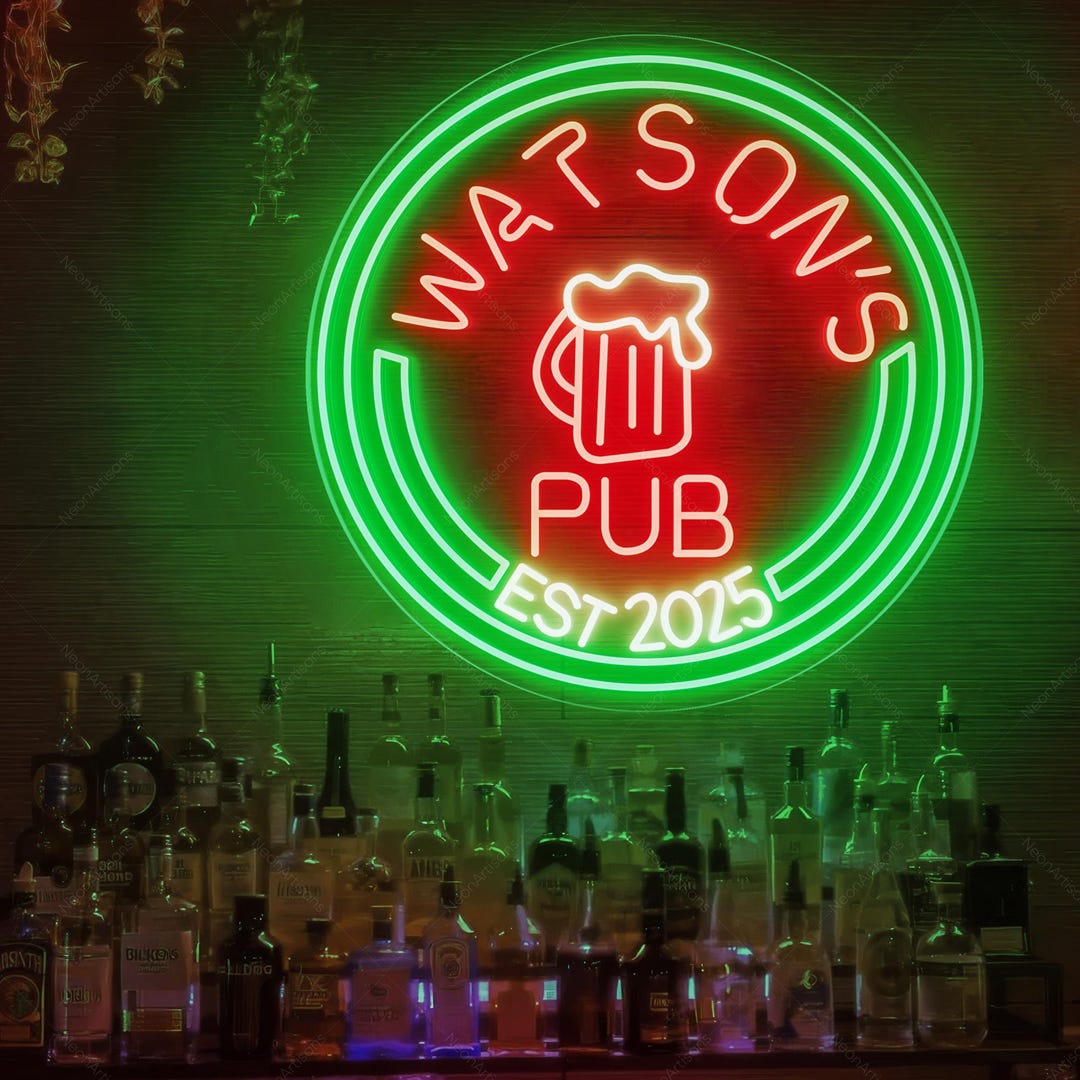 Personalized LED Home Bar Sign,man Cave Home Wall Decor,custom Bar Name ...