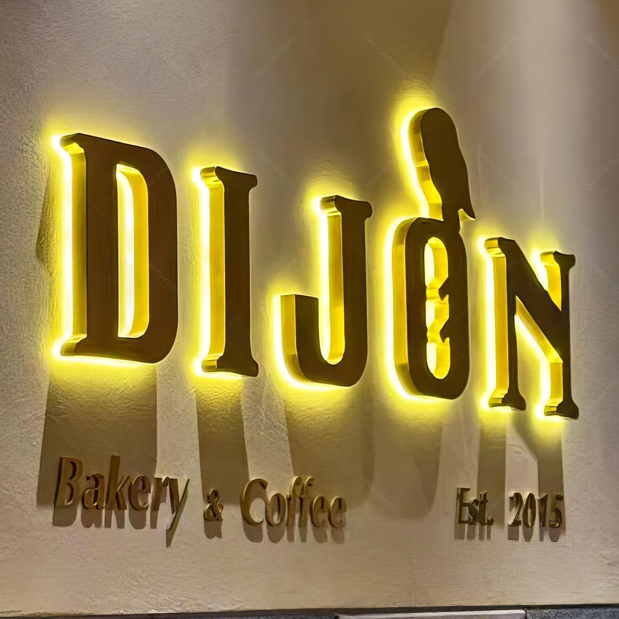 3D Backlit Sign for Business|wall Logo Sign | Halo Lit Business Sign ...