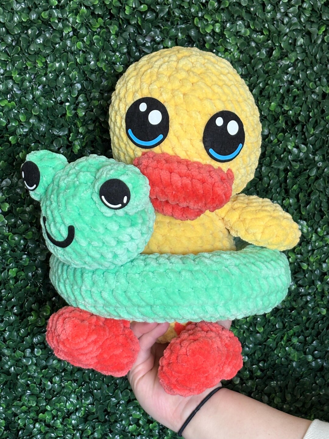 Large Duck With Frog Floatie Plushie - Etsy
