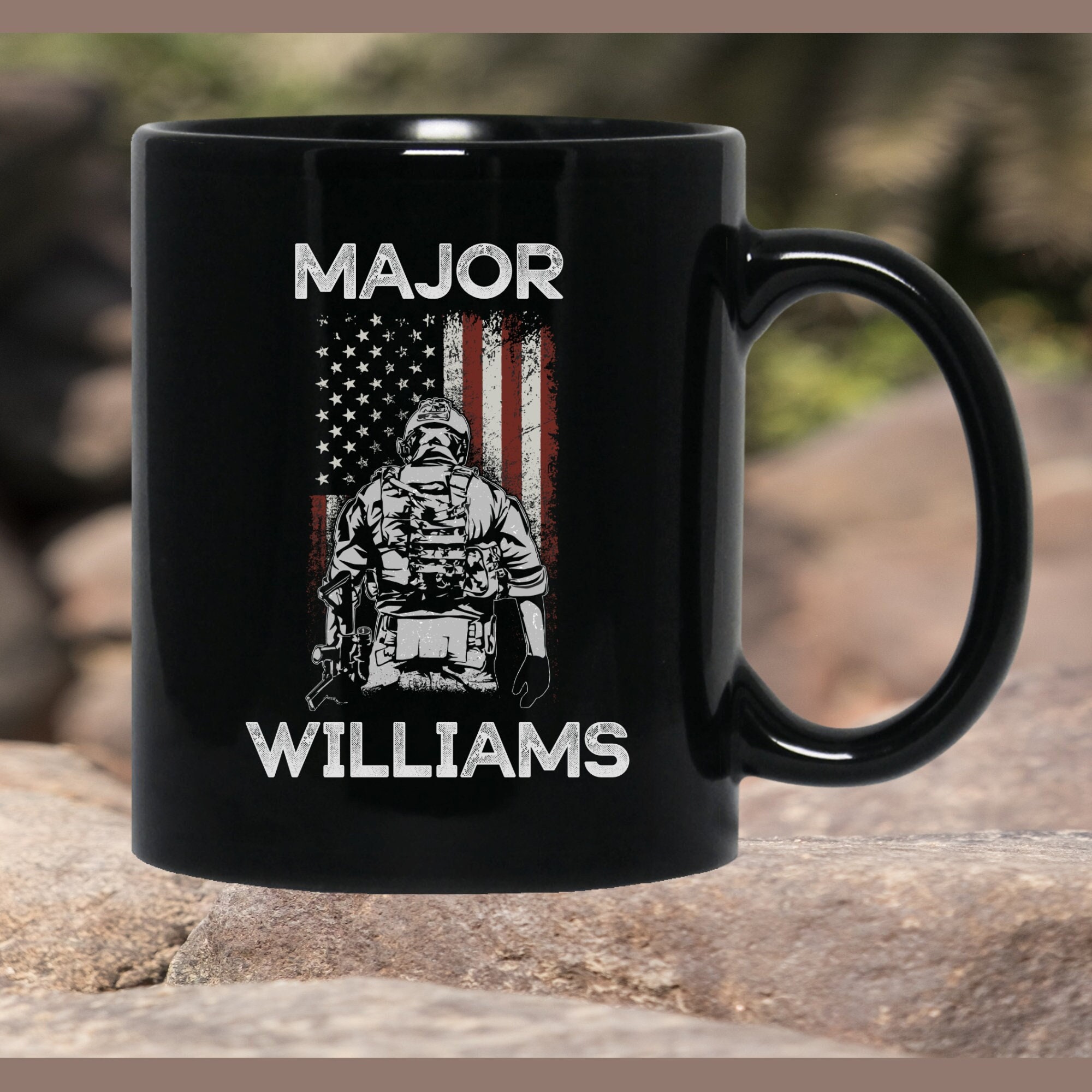 Personalized Military Mug / Rank and Name Mugs for Military Personnel ...