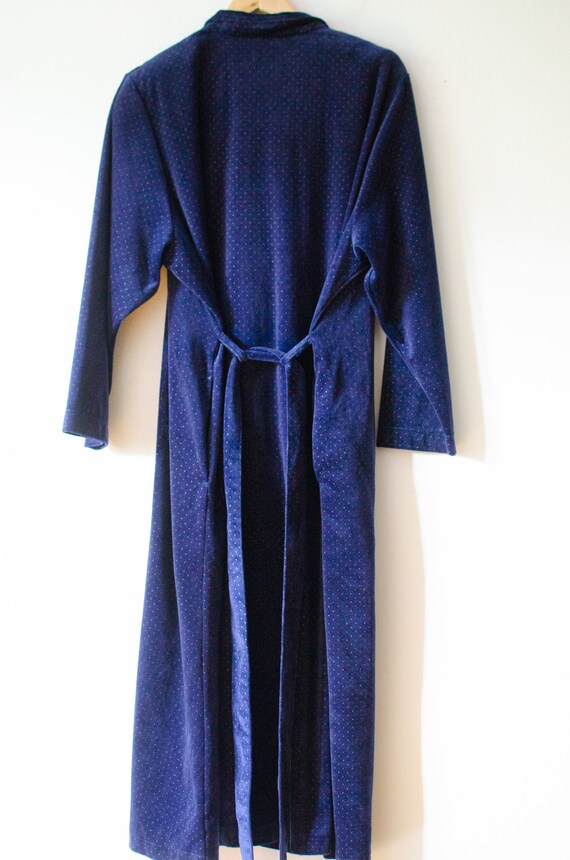 Midnight Blue Velvet Robe / Long Bath Robe / Smoking … - Gem