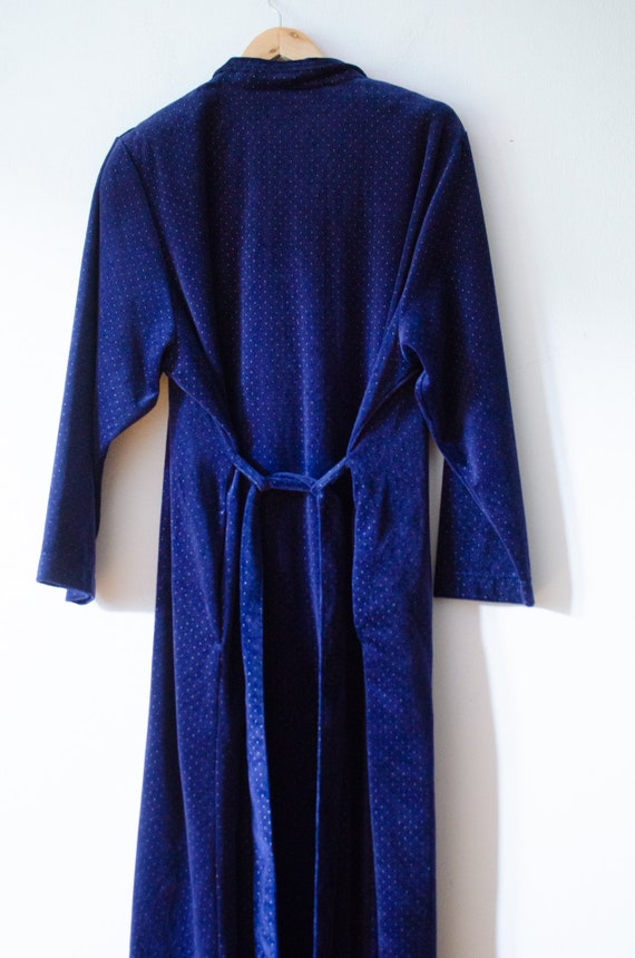 Midnight Blue Velvet Robe / Long Bath Robe / Smoking … - Gem