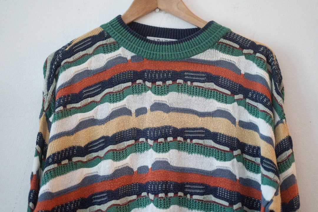 90's Fancy Knit Retro Pullover / Multicolour Sweater - Etsy