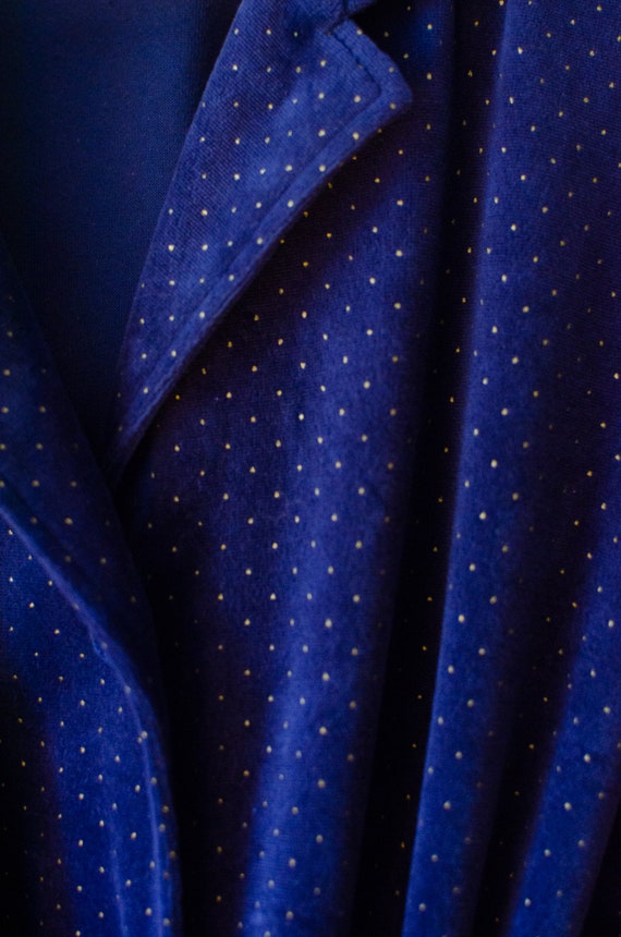 Midnight Blue Velvet Robe / Long Bath Robe / Smoking … - Gem