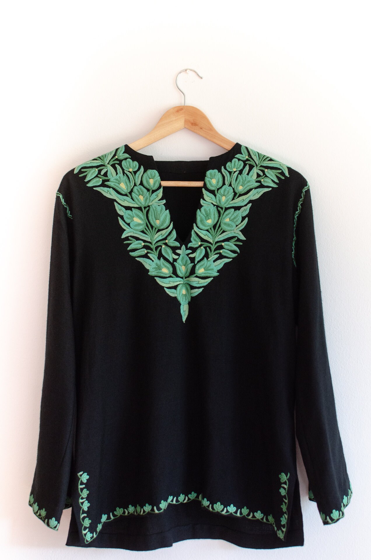 Vintage Indian Blouse With Kashmiri Style Kashida Embroidery / Hand ...