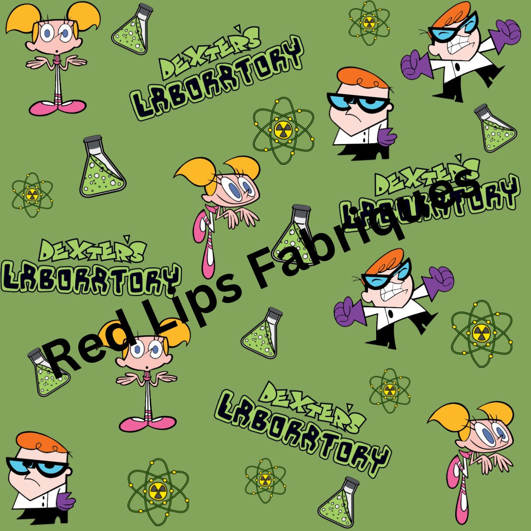 Dexters Laboratory Fabric Nostalgic Fabric 100% Cotton 90s Fabric ...