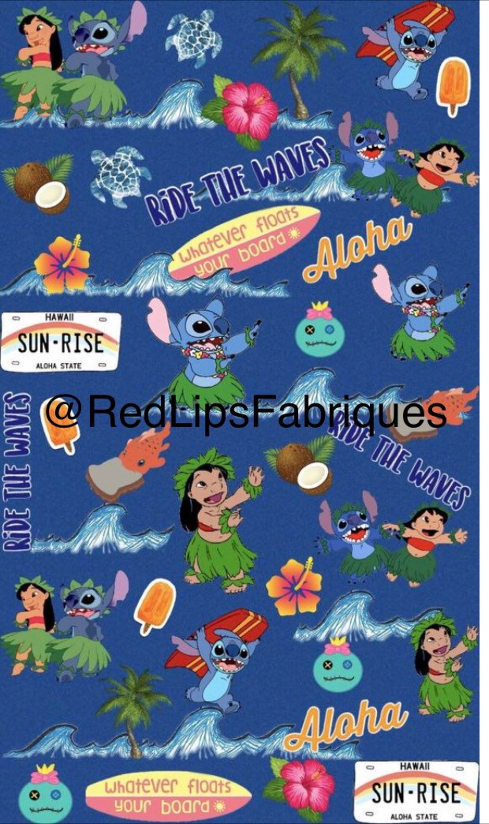 Lilo and Stitch Cotton Fq Fabric. - Etsy UK