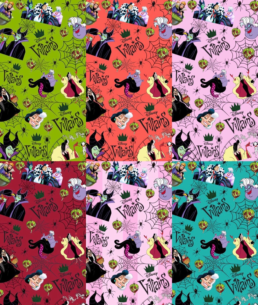 Disney Villains 100% Cotton Fabric - Etsy