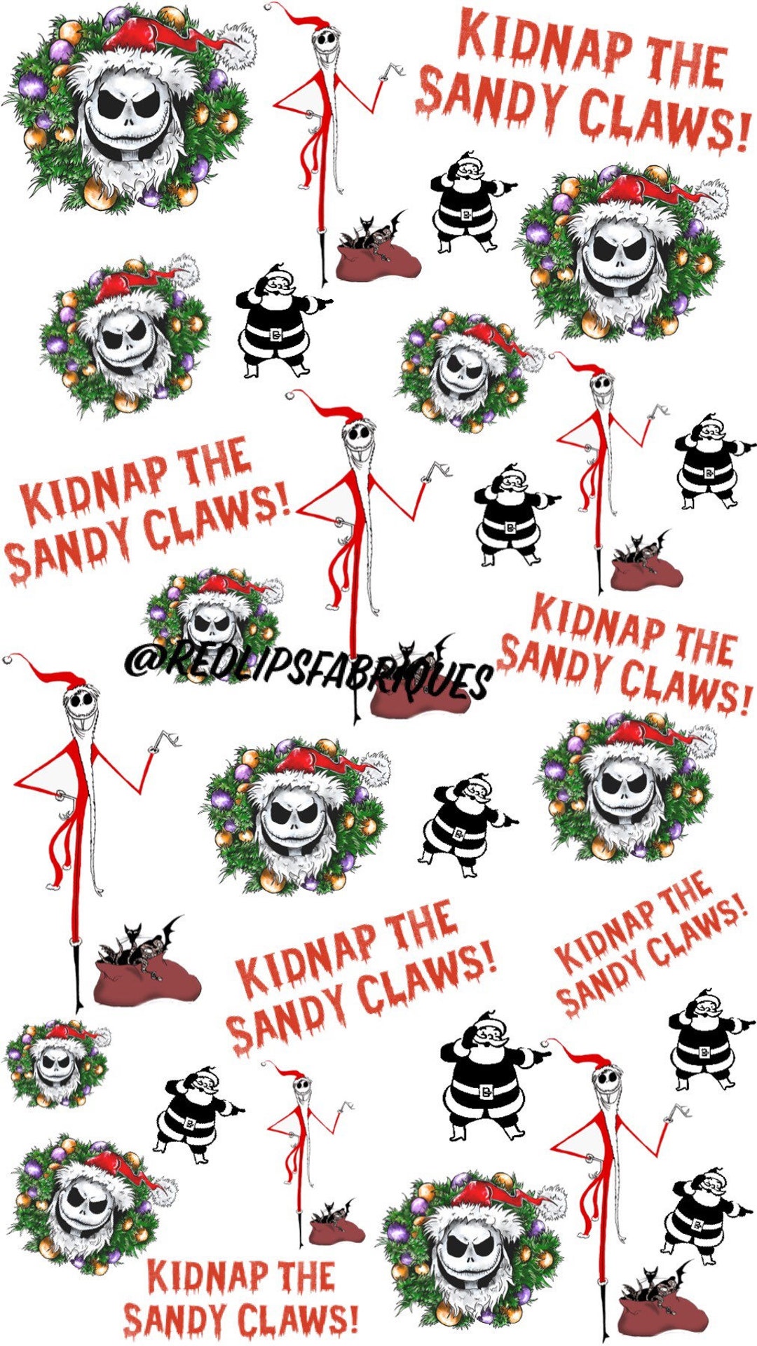 Jack Skellington Nbc 100% Cotton Christmas Fabric - Etsy