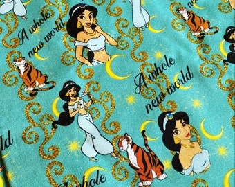 Disney Aladdin & Princess Jasmine Fabric 100% Cotton Cartoon - Etsy