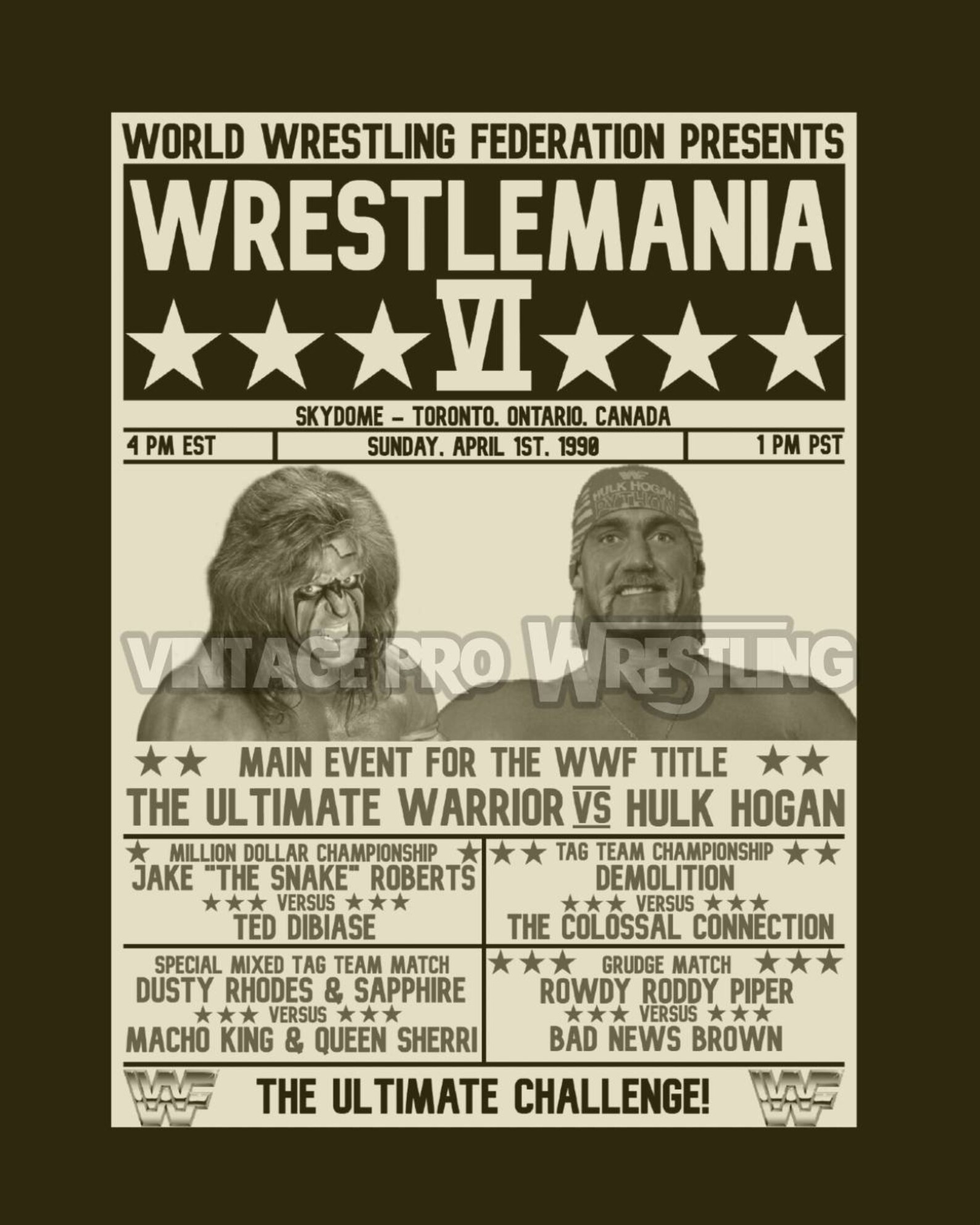 Wrestlemania VI Poster | Etsy