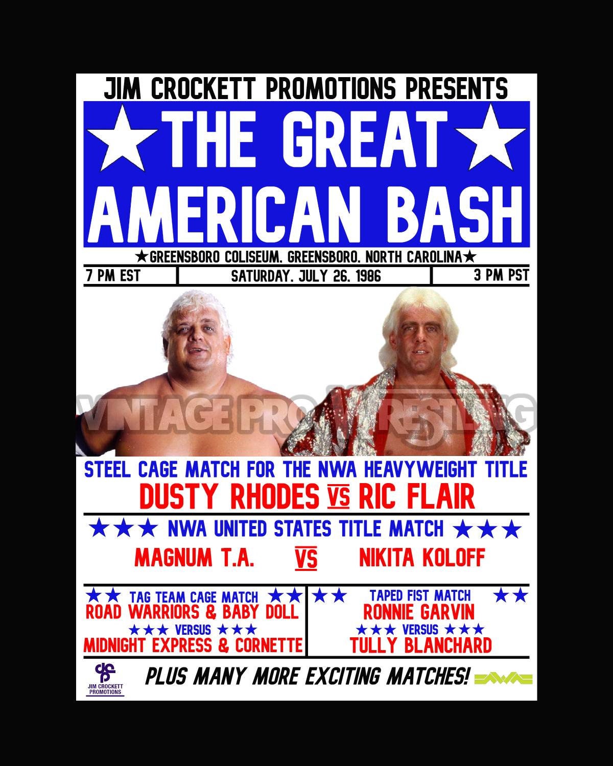 Great American Bash 1986 Poster | Etsy