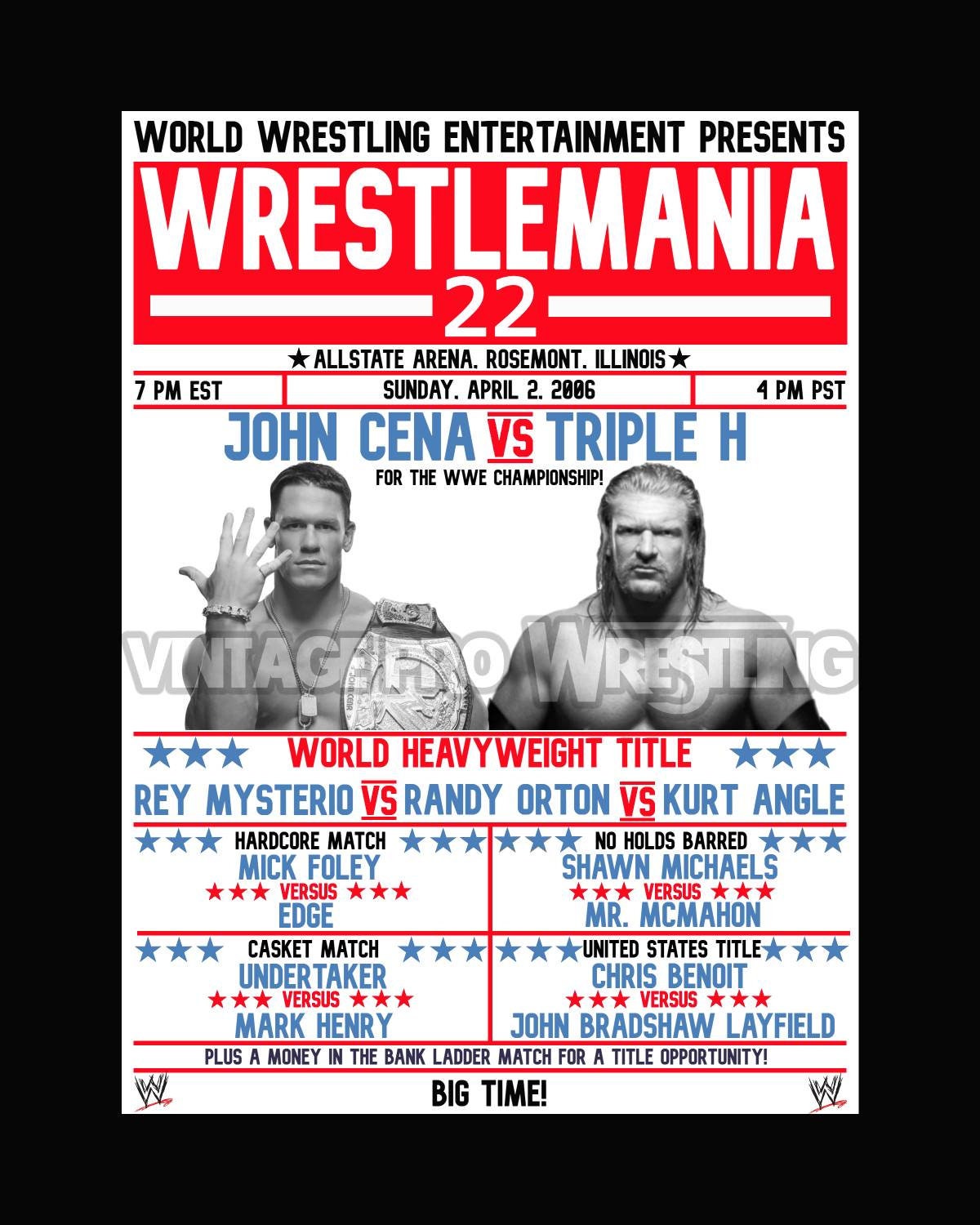 Wwe wrestlemania 22 poster - taiaapex