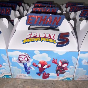 Spider-man Gable Favor Box: Superhero Party Goodie Box - Etsy