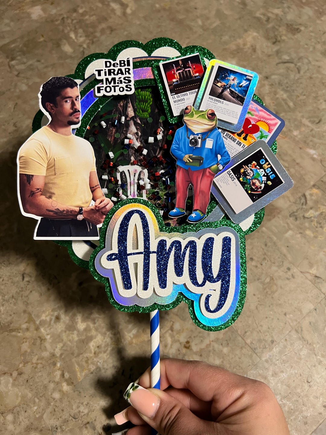 Debi Tirar Mas Fotos Inspired 3D Cake Topper | Bad Bunny Cake Topper ...