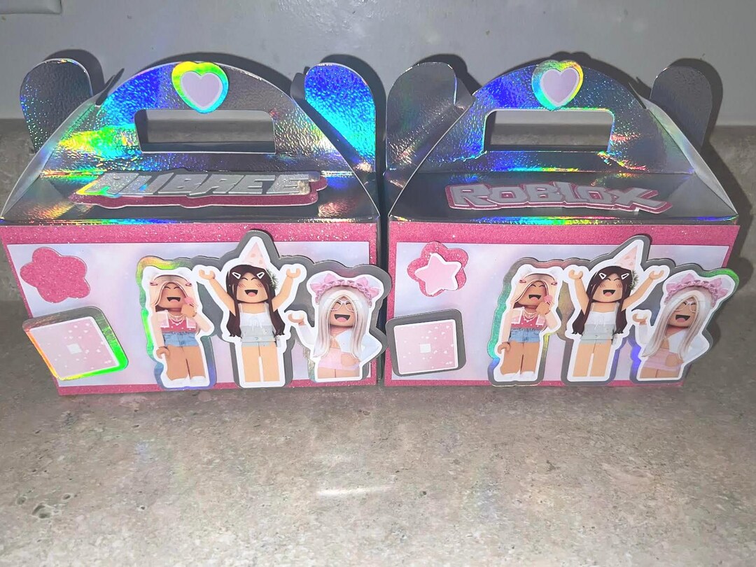 Roblox Favor Boxes, Roblox Gable Box, Roblox Girl Theme Favor Box ...