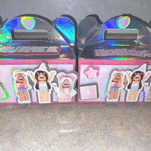 Roblox Favor Boxes, Roblox Gable Box, Roblox Girl Theme Favor Box ...